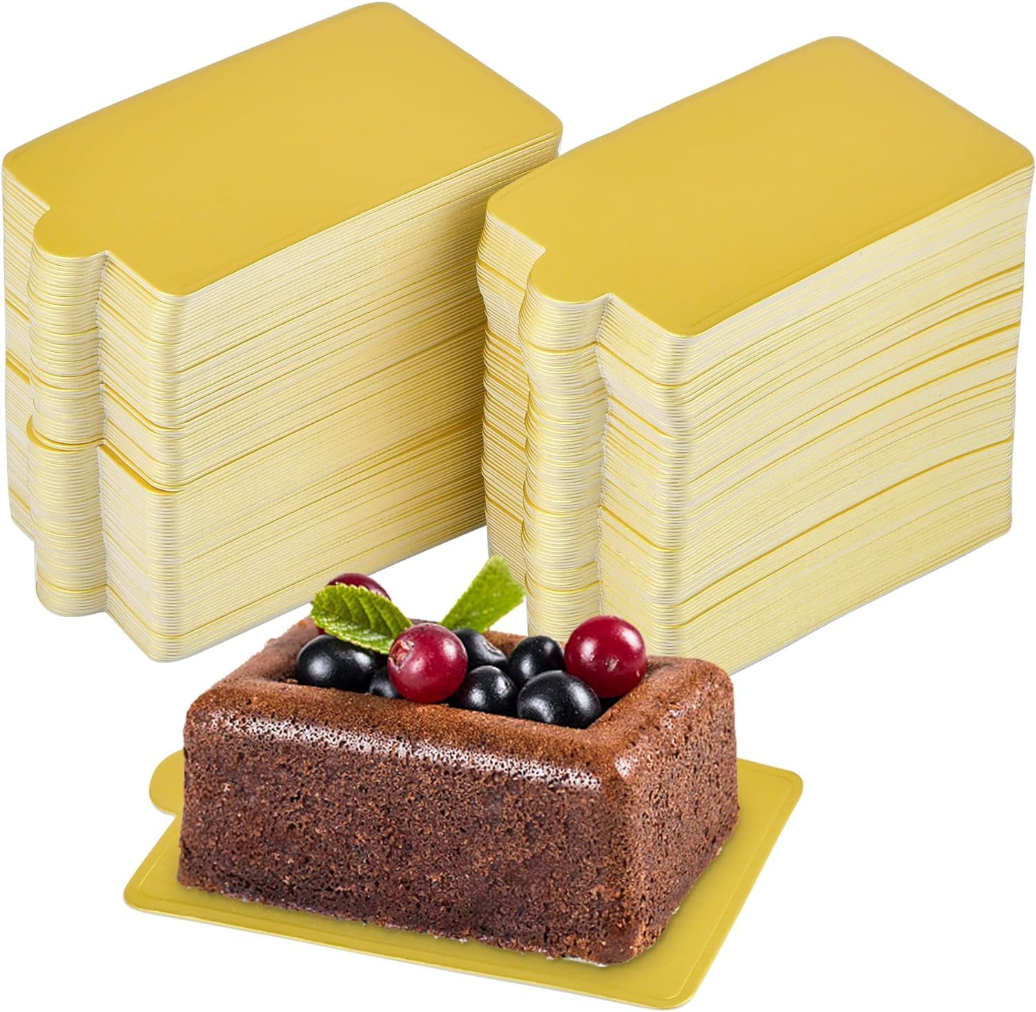 Mini Rectangular Cardboard Mousse Cupcake Base Cake Dessert Paper Board ...