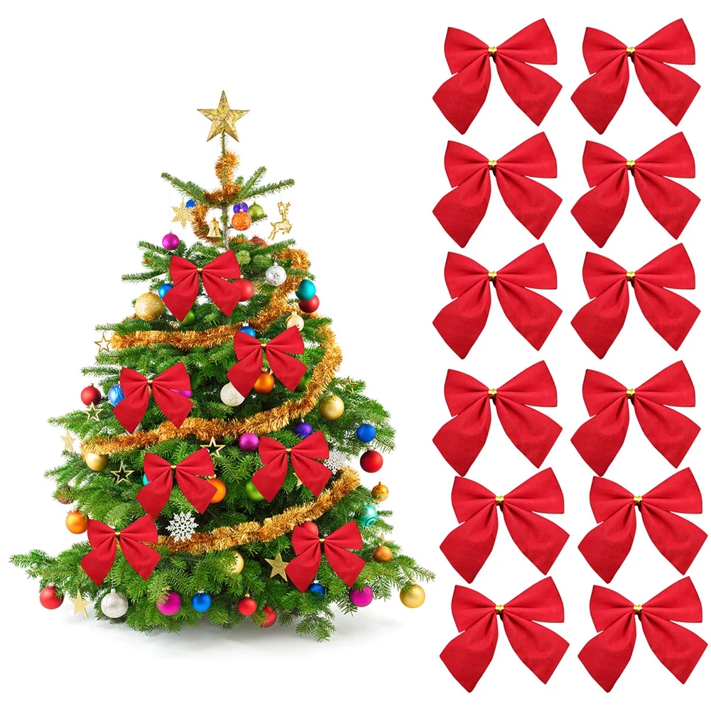 Mini Red Christmas Bows Pack of 24,Small Christmas Bows for Christmas ...
