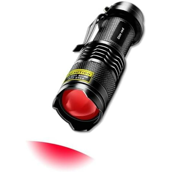 Mini Red Flashlight - Zoomable, Dim Red Light, Perfect for Close-Range ...