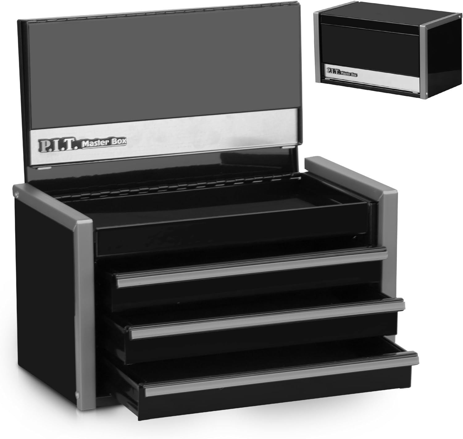 Mini Red Tool Box, Portable 3 Drawer Steel Stackable Tool Box with ...