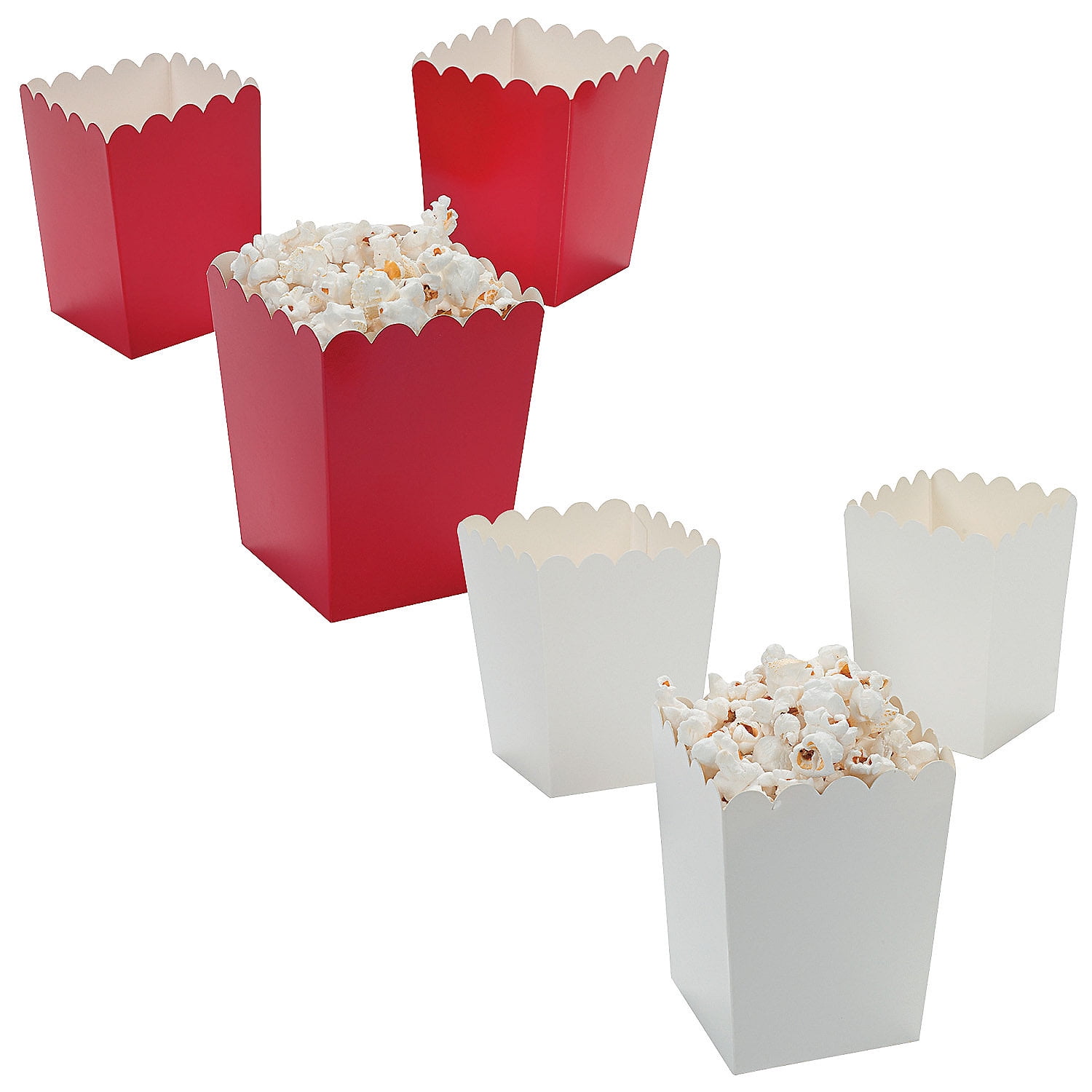 Mini Red & White Popcorn Box Assortment Kit 48 Pieces - Walmart.com