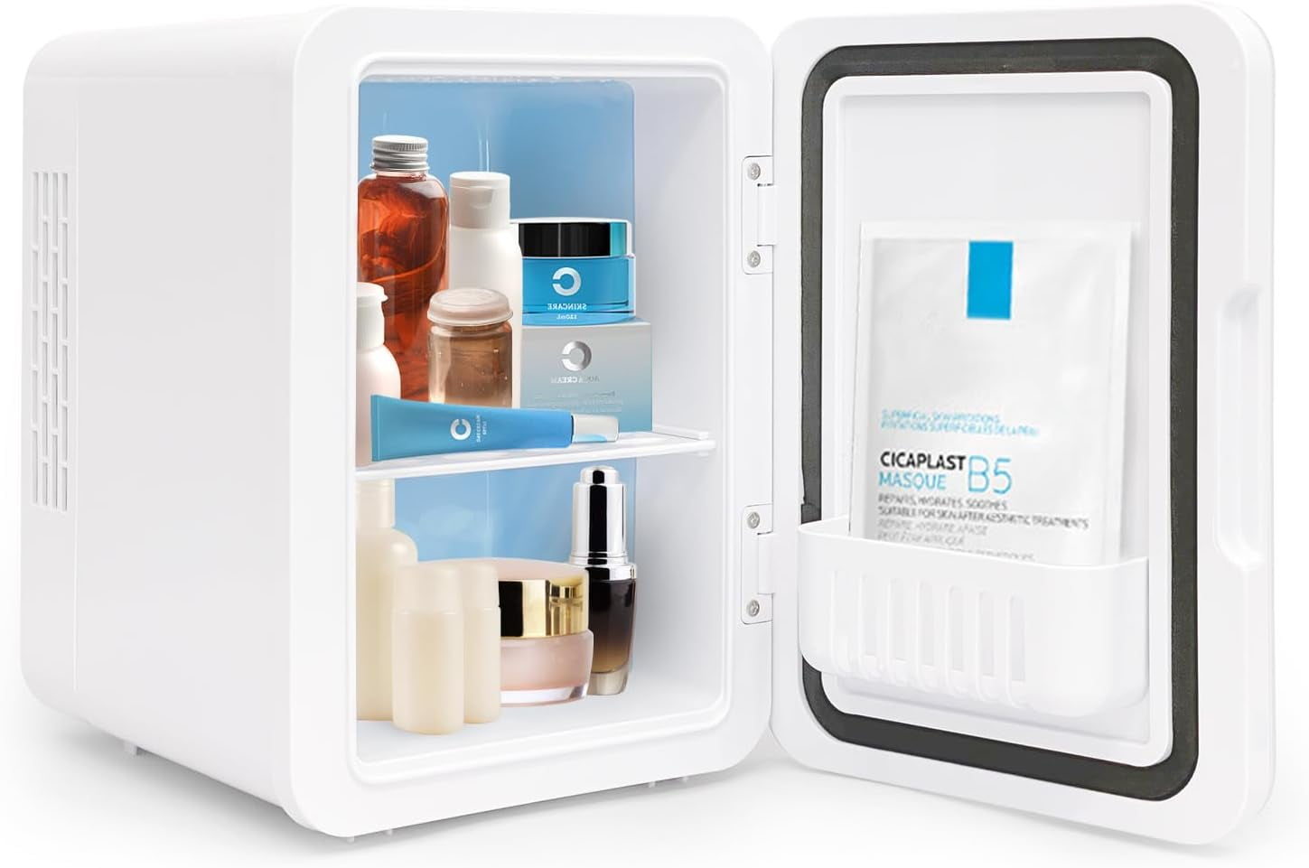 Mini Refrigerator, 4L/ 6 Can Compact Skincare Fridge AC+ Power Cooler ...