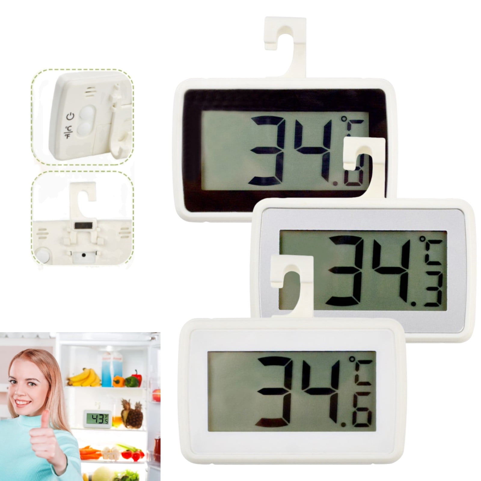 Mini Refrigerator Fridge with Digital Freezer Thermometer,Accurate ...