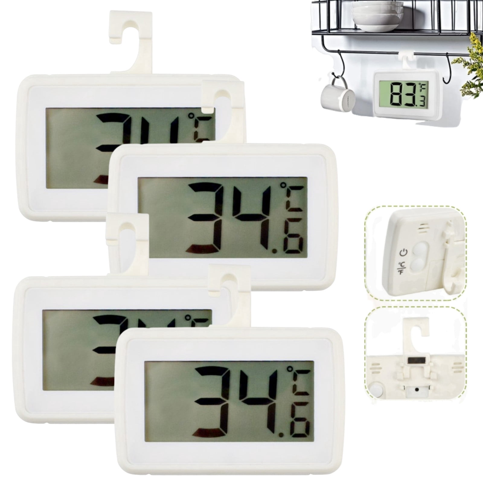 Mini Refrigerator Fridge with Digital Freezer Thermometer, Waterproof ...