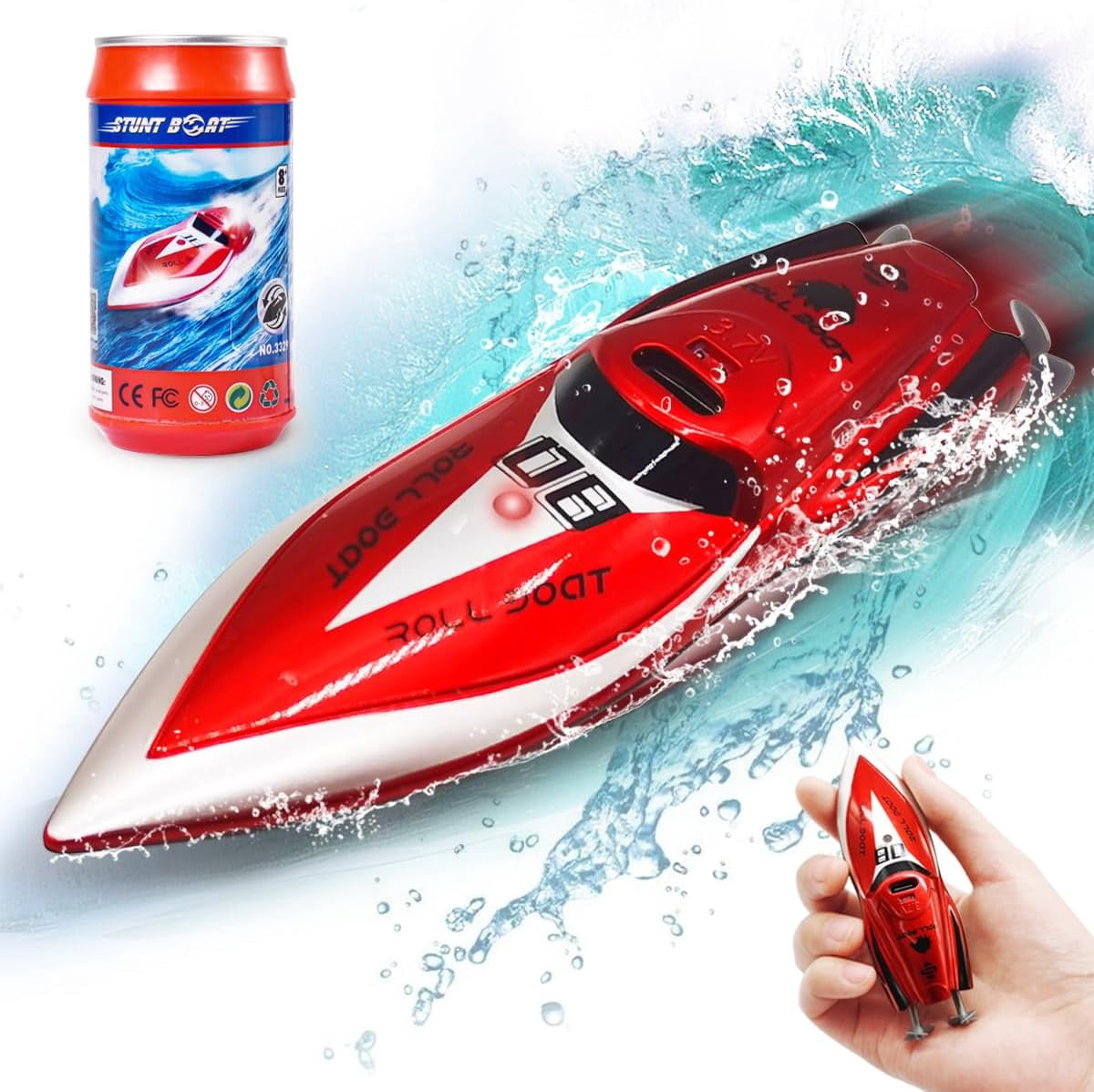 LAFALA Mini Remote Control Boat 2.4Ghz 360 Rotating Lakes Swimming Pool ...