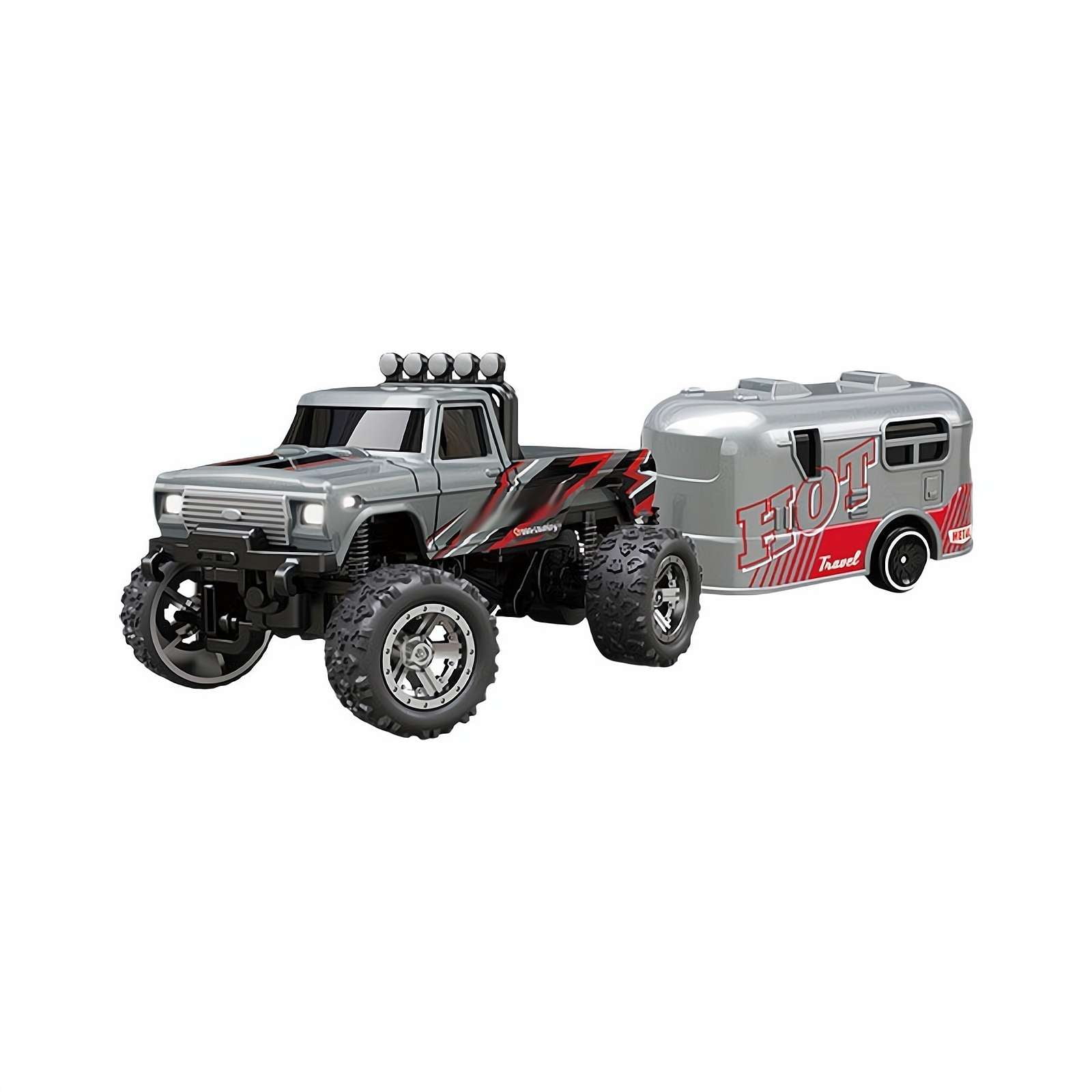 Mini Remote Control Car with Trailer, 1:64 Scale Alloy RC Car, 2.4GHz ...