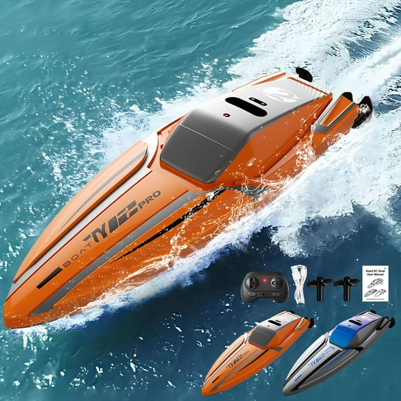 Mini 5 Km H RC Boat Remote Controlled High Speed Ship With LED Light ...