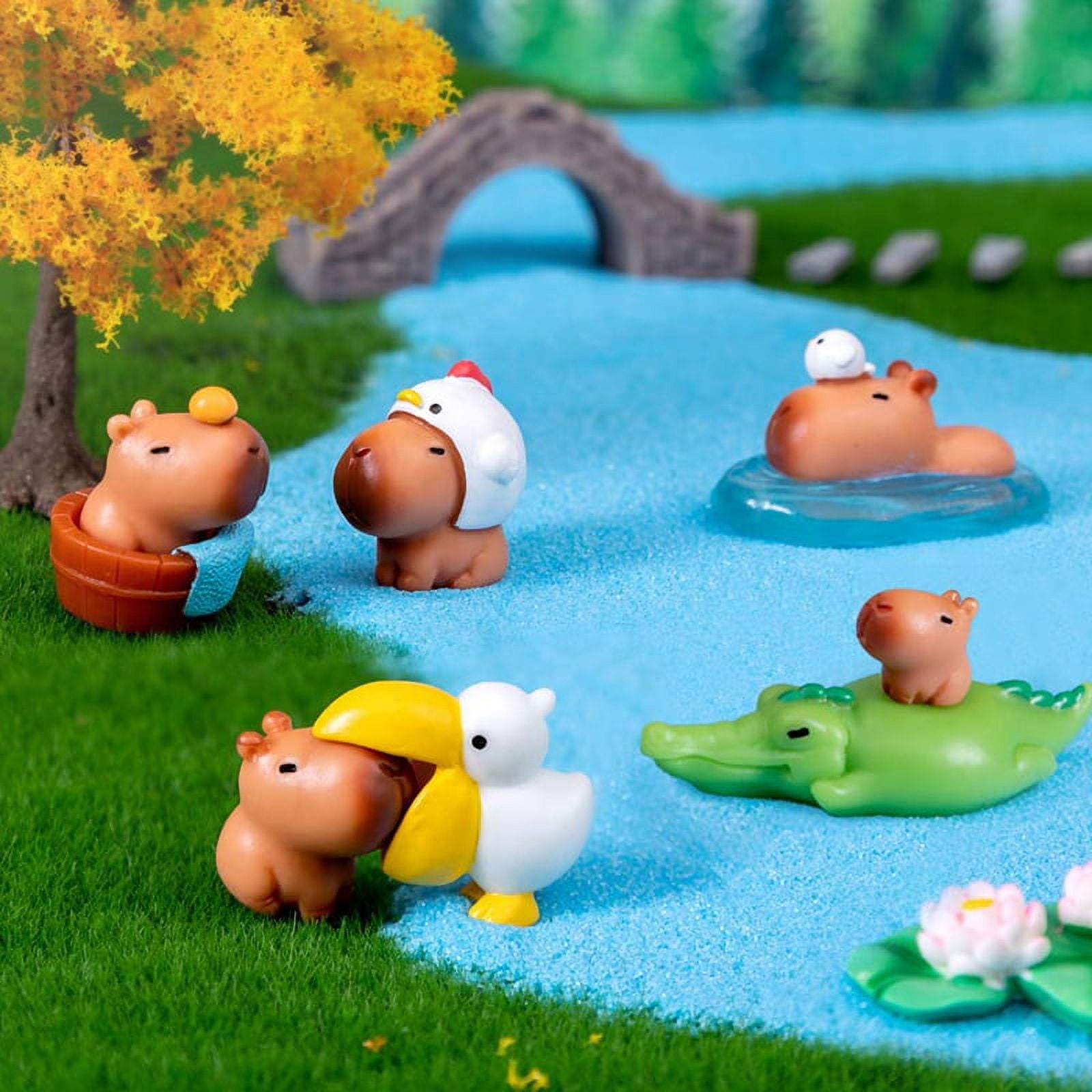 Mini Resin Capybaras Ornaments Tiny Animal Figurine Miniature Capybaras ...