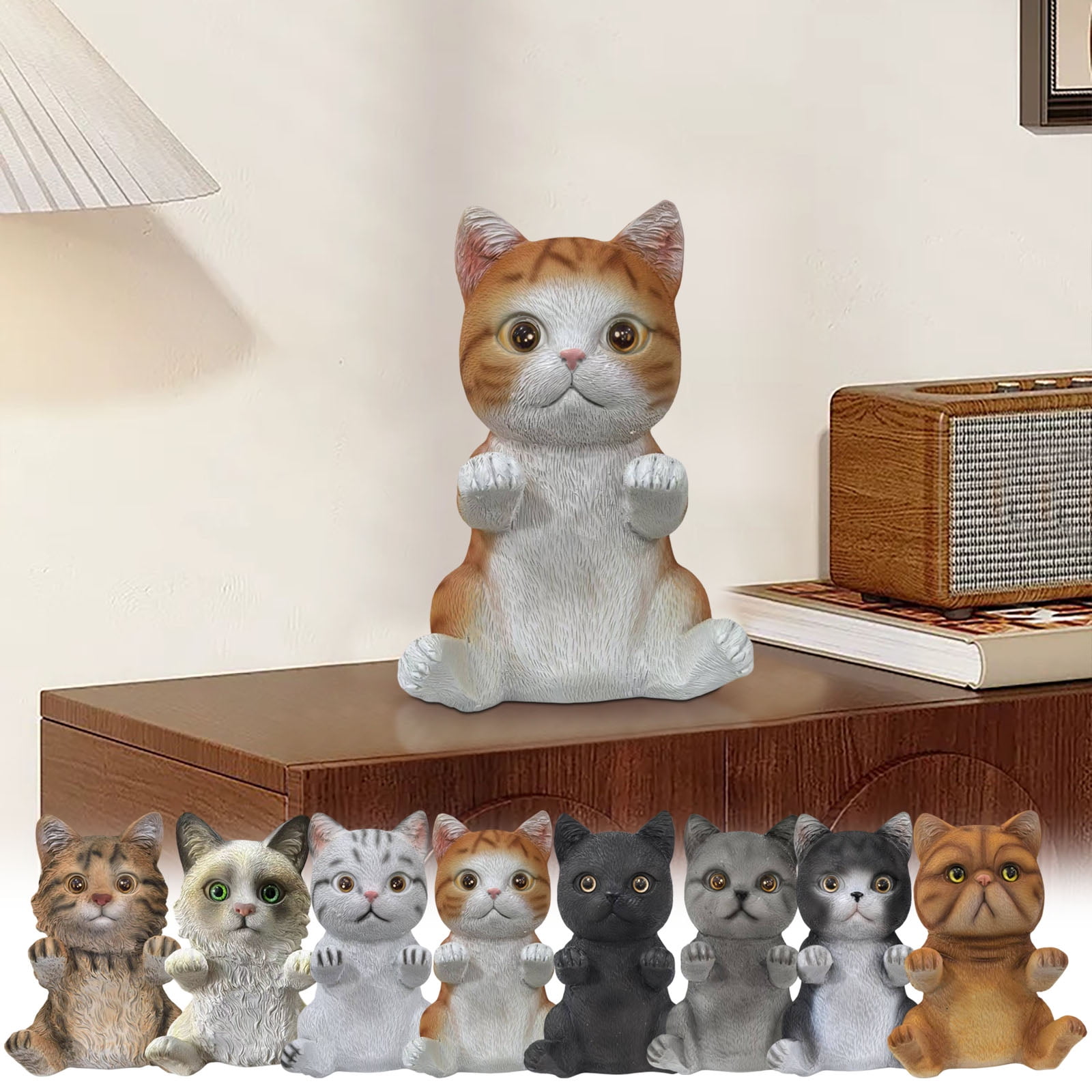 Mini Resin Cat Statue, Simulated Kitten Sculpture for Home Decor, Cats ...