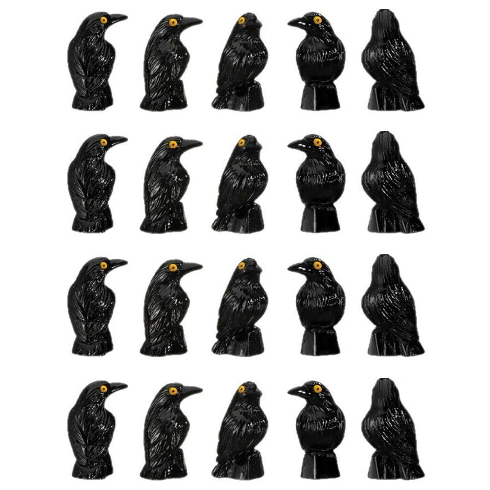 Mini Resin Crows Bulk,Glow Black Raven Collectible Figurines,Tiny ...