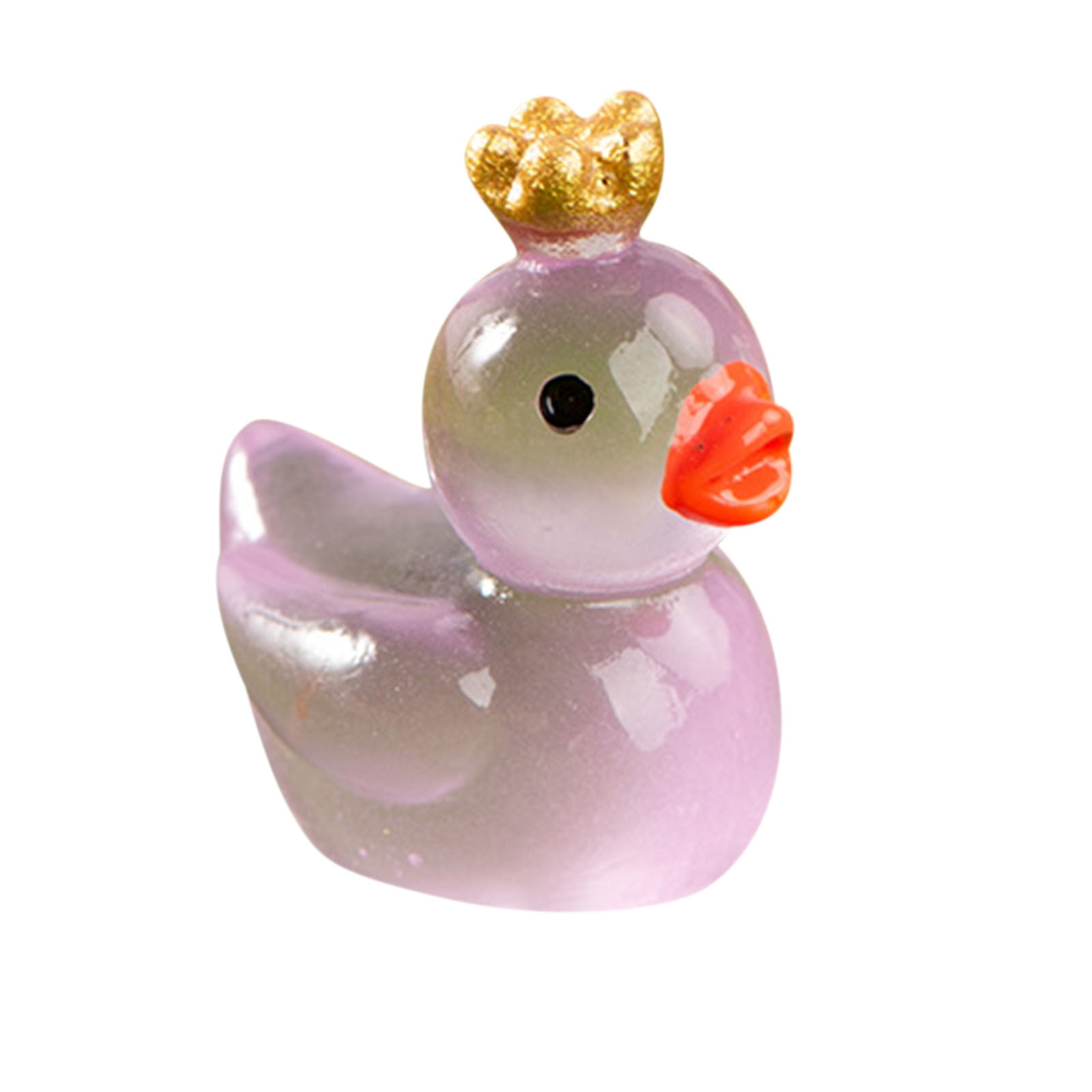 Mini Resin Ducks,Colorful Cute Luminous Crown Duck, Micro Landscape ...