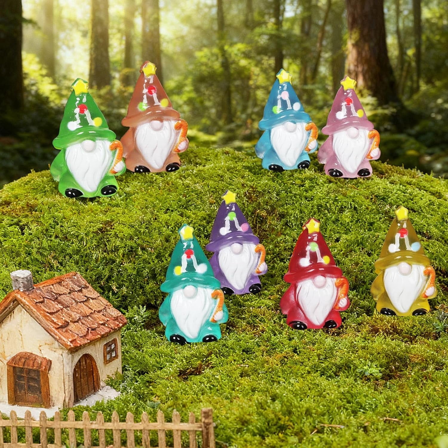 Mini Resin Gnomes Bulk 40 Pcs Glow in the Dark Miniature Gnome ...
