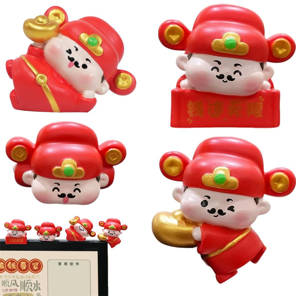 Mini Resin God of Wealth Figurine, Funny Computer Decor, 3D Craft ...