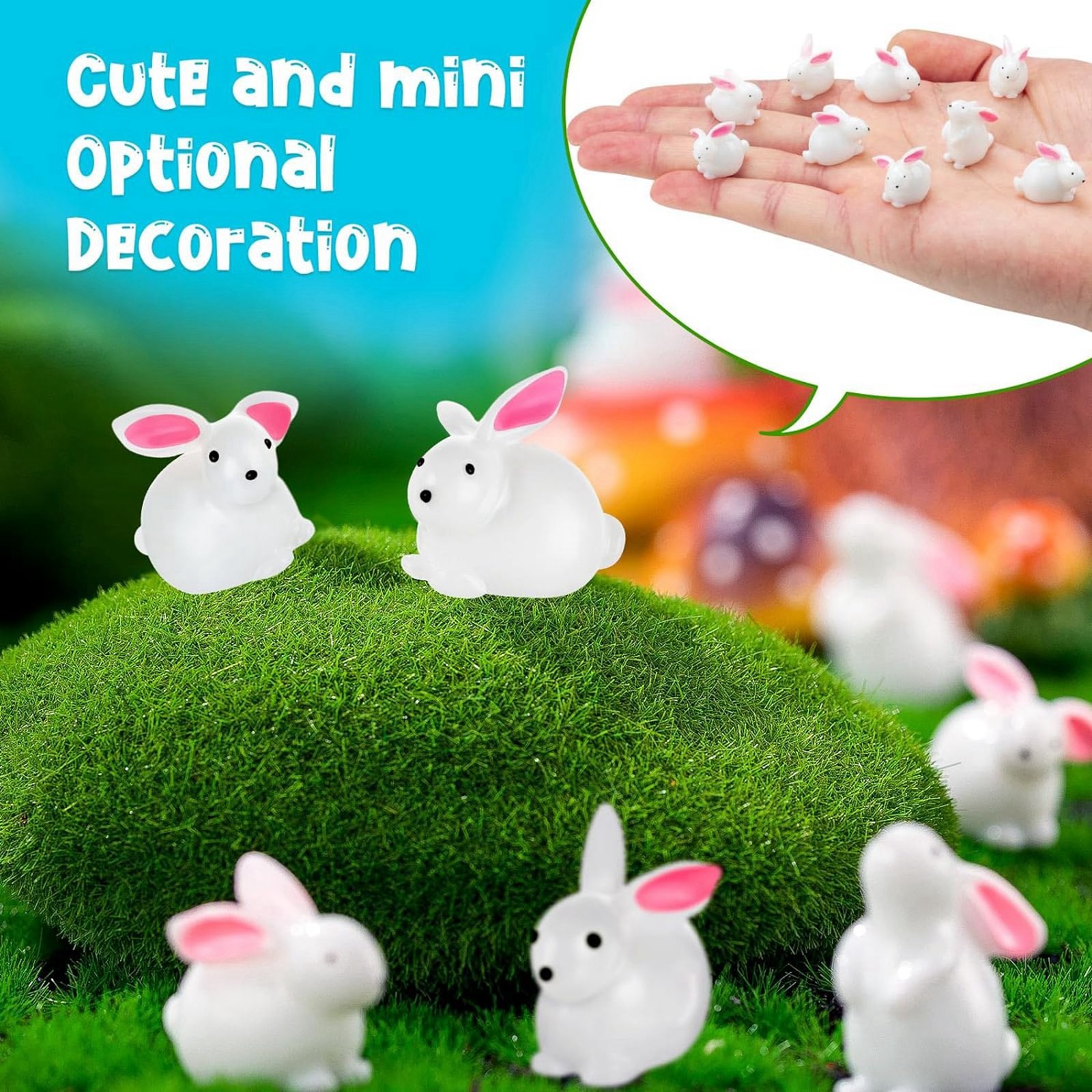 Mini Resin Rabbit Statues - 5 Styles, Easter & Garden Decor, DIY Craft ...