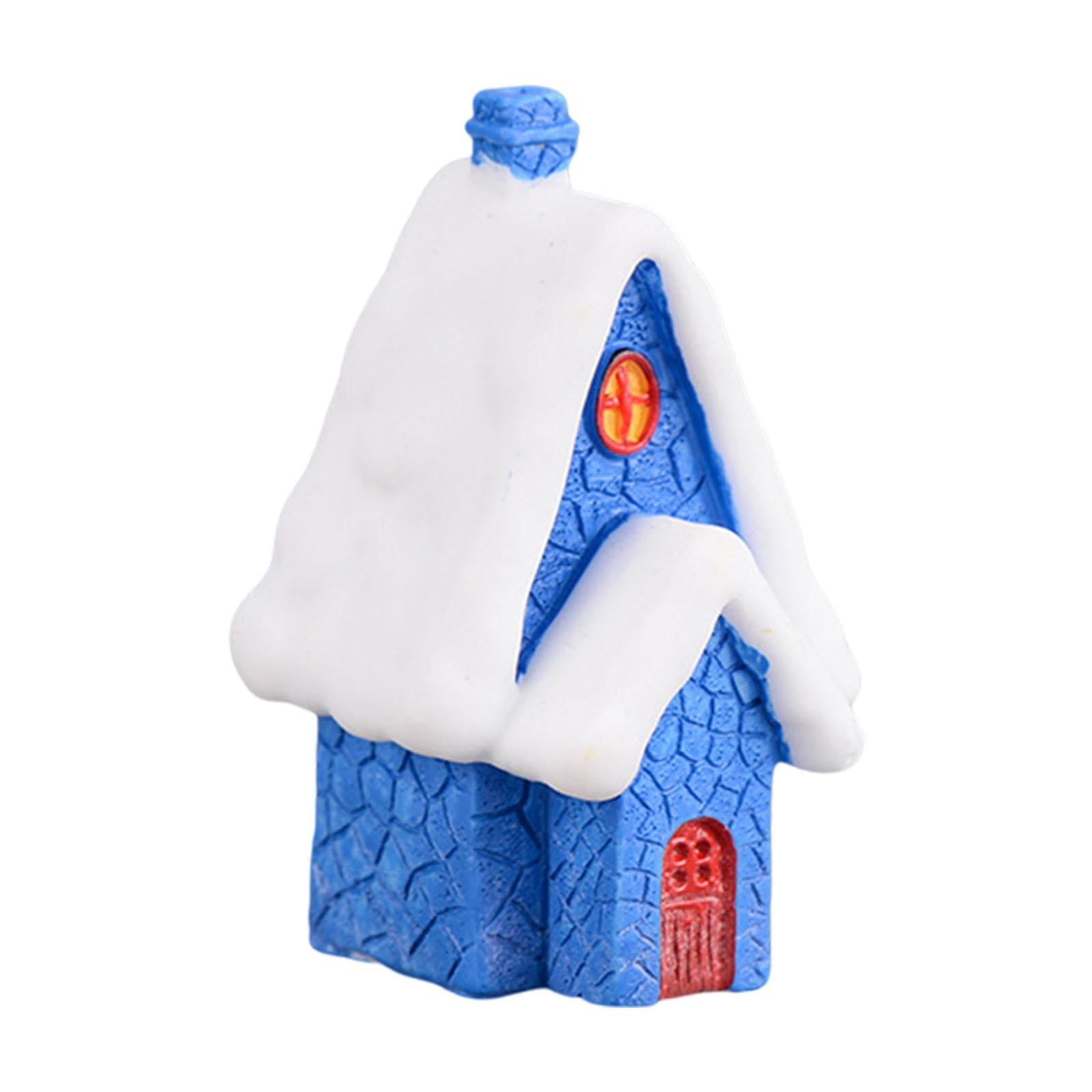 Mini Resin Statue Village House Figurines Cabin Hut Table Centerpiece ...