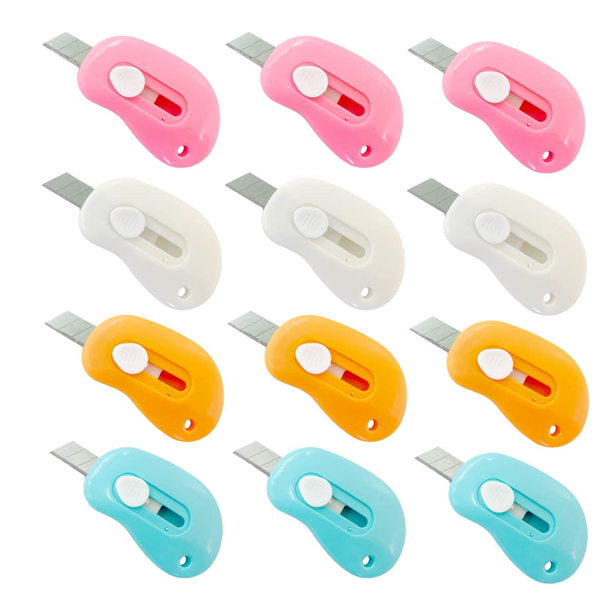 Mini Retractable Box Cutters, 12Pcs Cute Eggplant Paper Cutter Letter ...