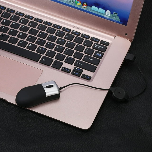 Mini Retractable USB Optical Scroll Wheel Wired Mouse For Laptop ...