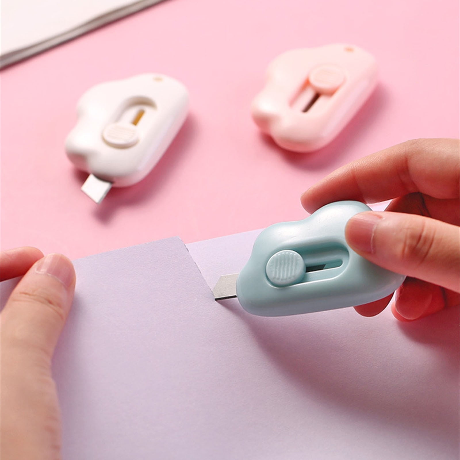 Mini Retractable Utility Knife, Portable Box Cutter with Keychain Hole ...