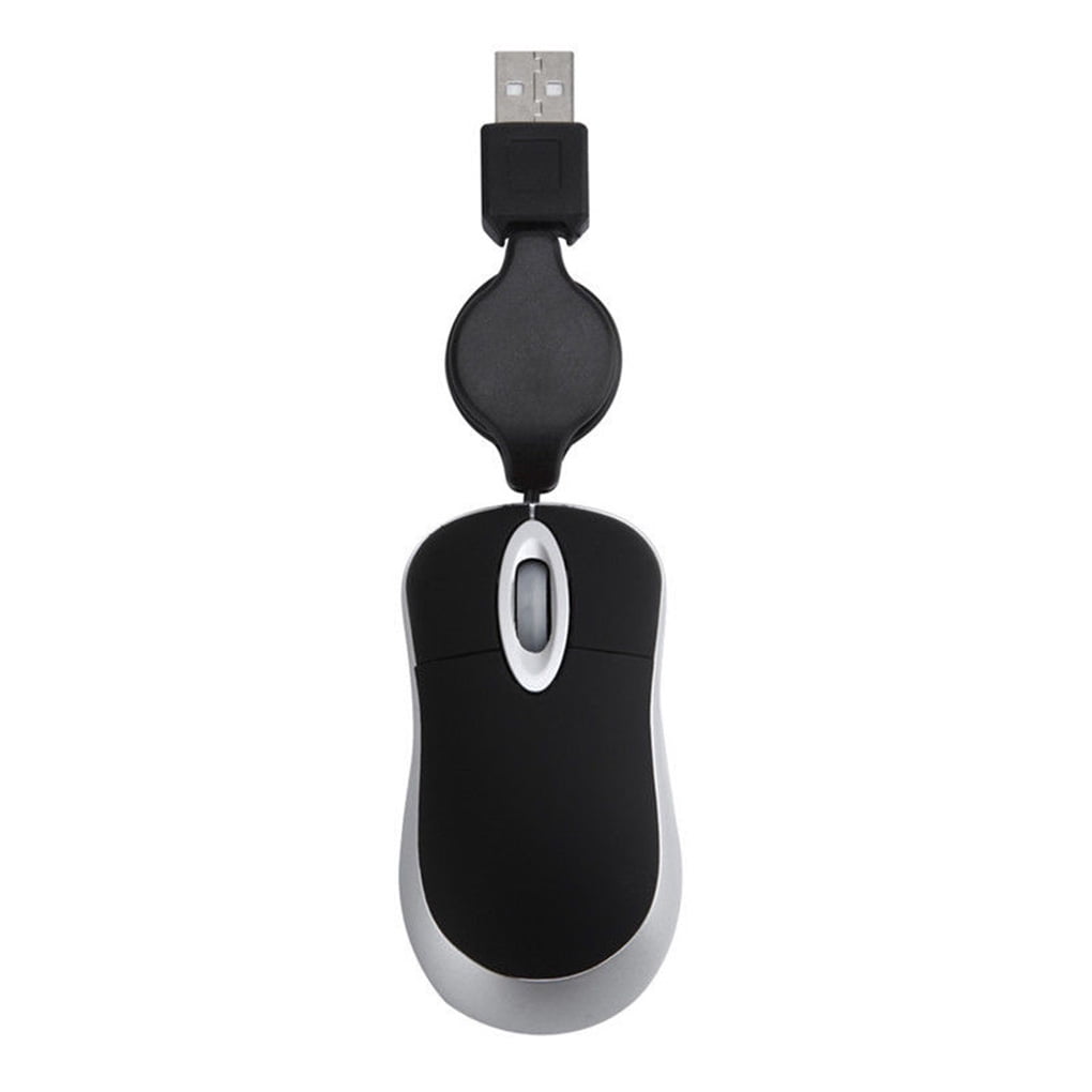Mini Retractable Wired Mouse Retractable USB Cable Ergonomic Office ...