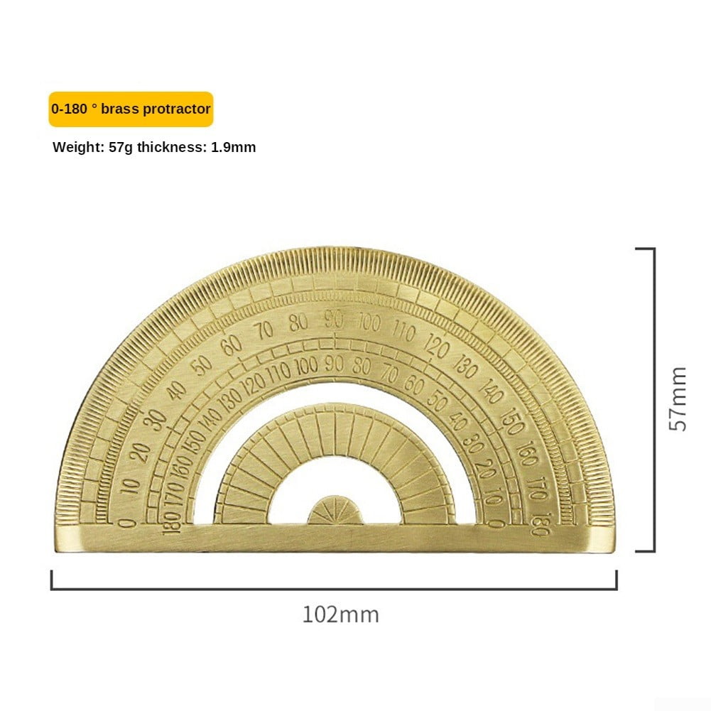 Mini Retro Brass Ruler Triangle Ruler Protractor Measure Tools ...