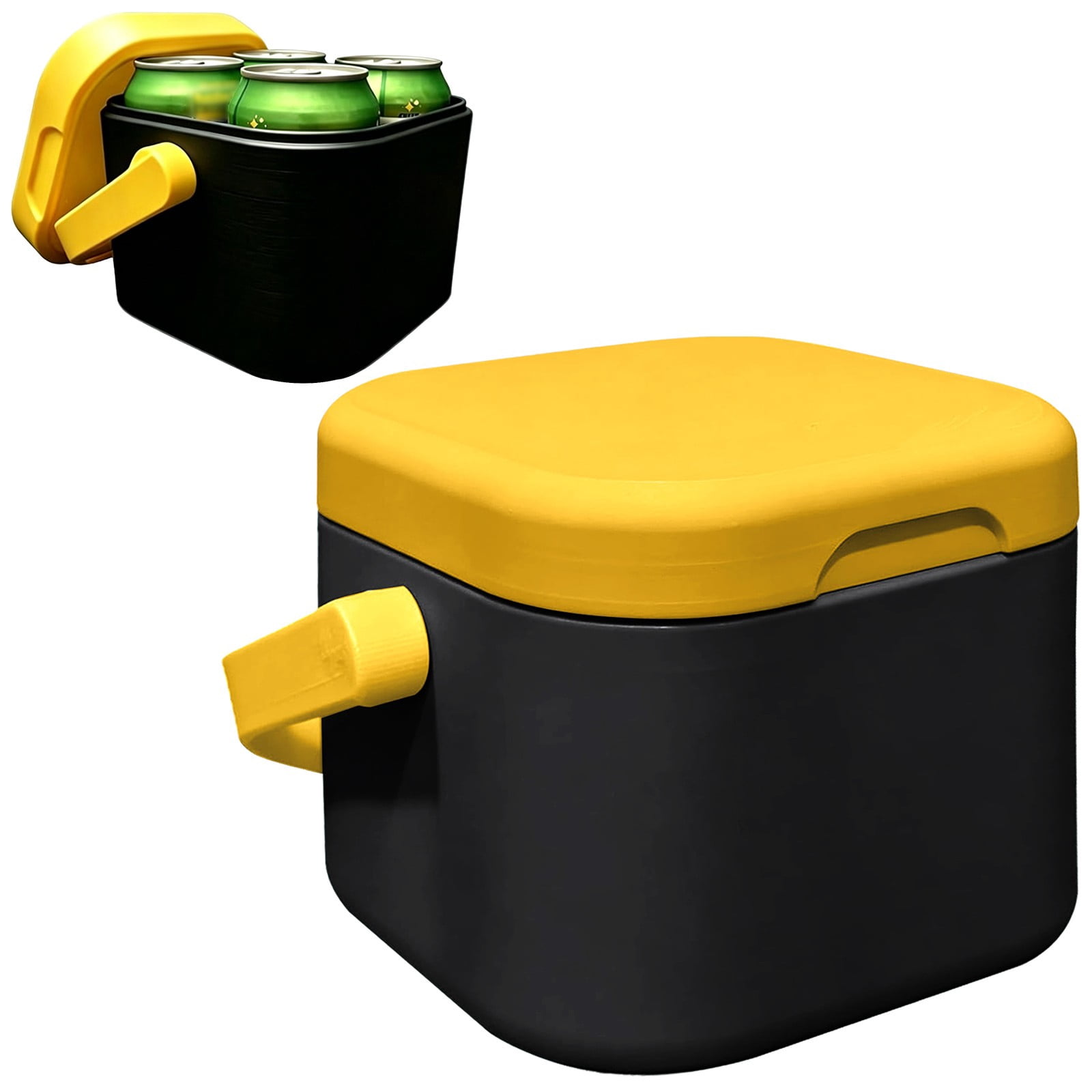 Mini Retro Cooler SomWiBe Black Yellow Retro Mini Cooler Cute Cooler 4 ...