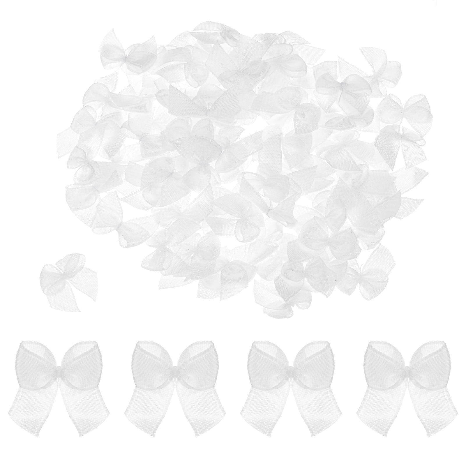 Mini Ribbon Bow Mini Fabric Satin Ribbon Flower Bows for Craft DIY ...