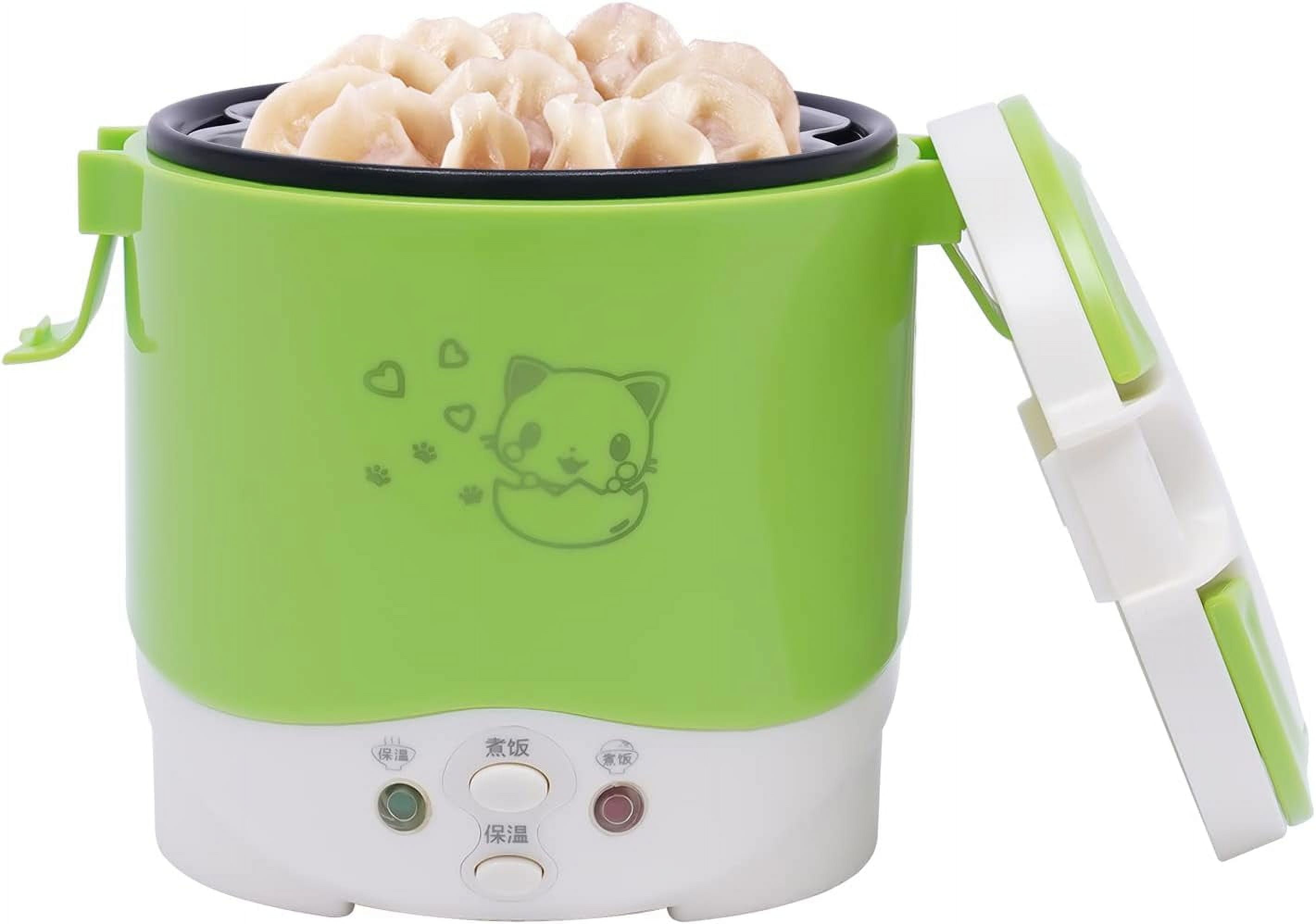 Mini Rice Cooker, 1L 12V Portable Travel Rice Cooker Steamer with ...