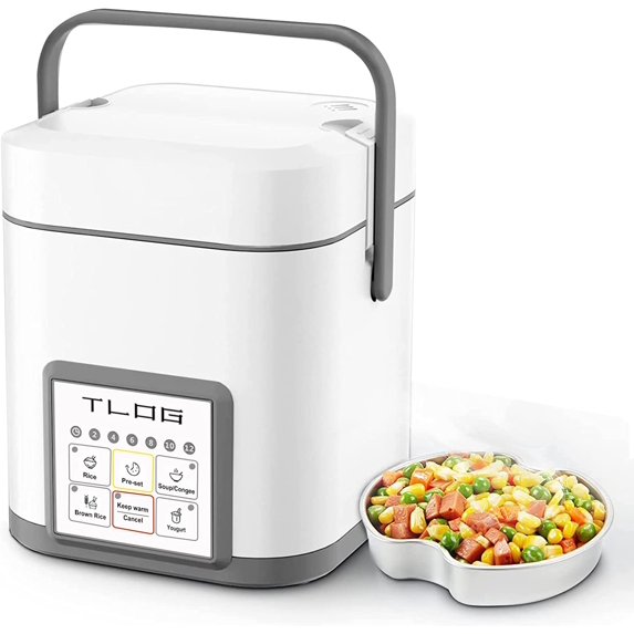 Mini Rice Cooker 2.5 Cups Uncooked, Healthy Ceramic Coating Portable ...