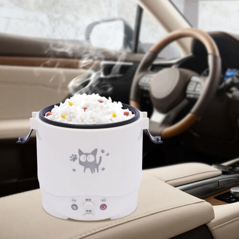 Mini Rice Cooker Portable White 1L Travel Rice Cooker Steamer w ...