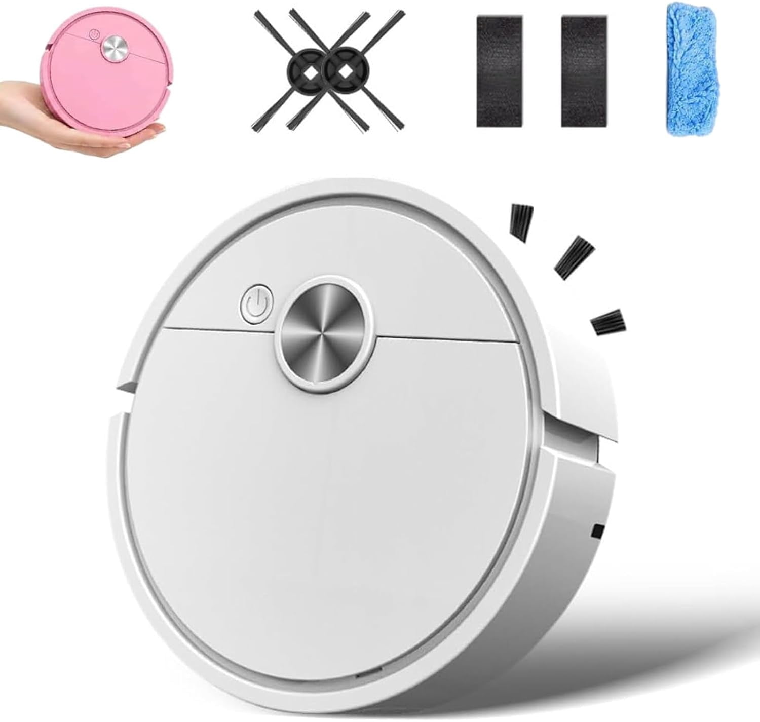 Mini Robot Vacuum Cleaner for Car and Home, 3-in-1 Smart Sweeping and ...