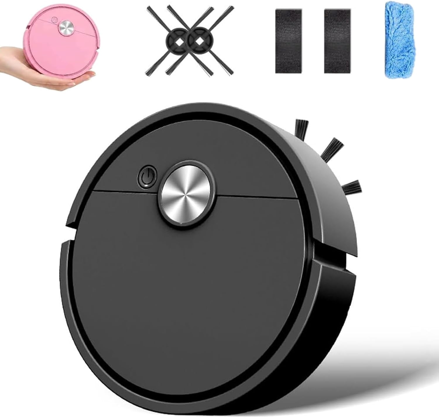 Mini Robot Vacuum Cleaner for Car and Home, 3-in-1 Smart Sweeping and ...
