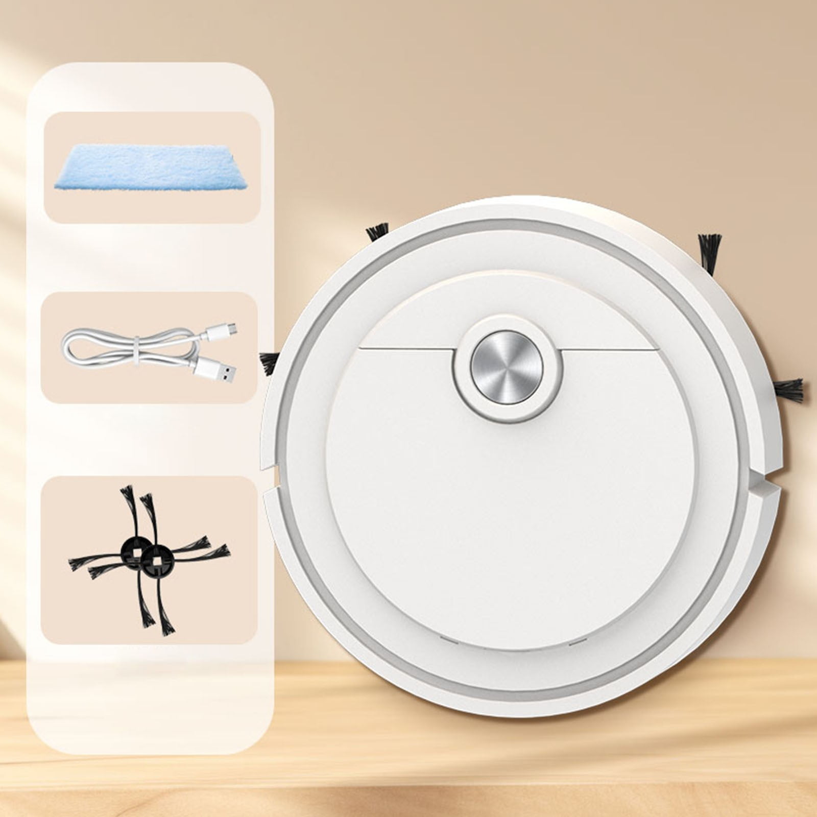 Mini Robot Vacuum, Rechargeable Wet Dry Cleaning, 2-in-1 Suction ...