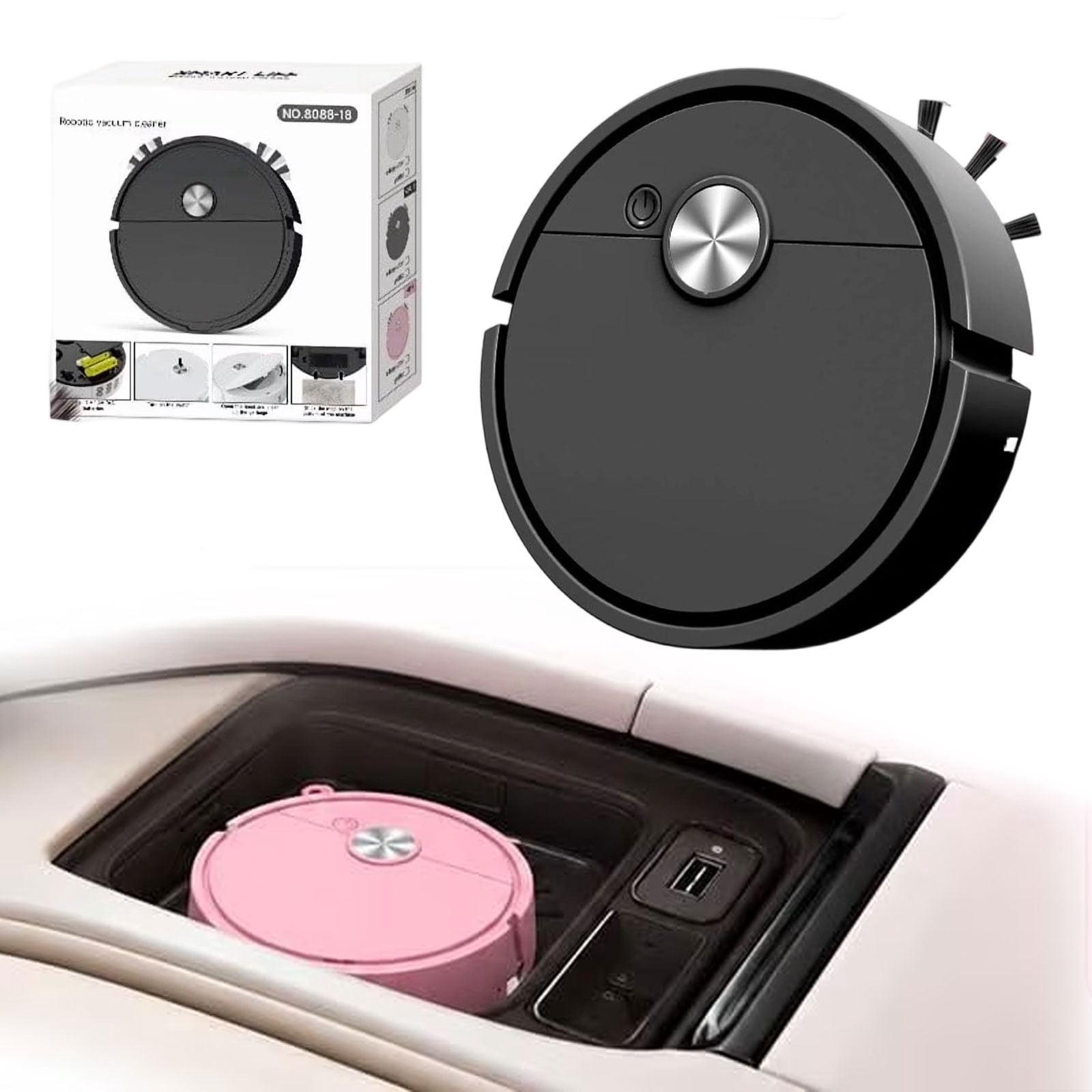 Mini Robot Vacuum for Car, 3-in-1 Intelligent Navigation Robotic Vacuum ...