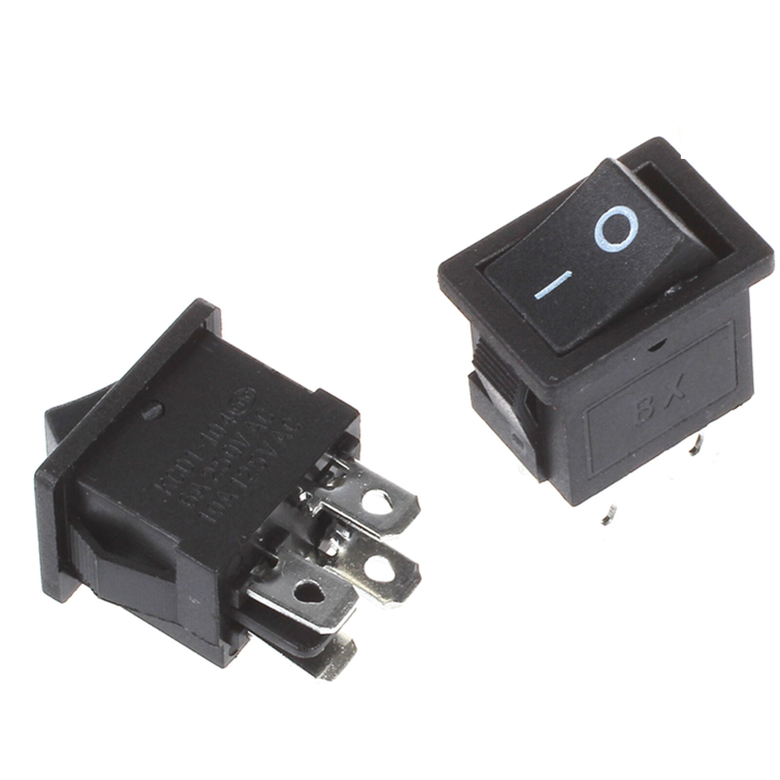 Mini Rocker Switch 4 PIN DIY 250VAC/6A Black DIY ON-OFF 3x KCD1 15x21mm ...
