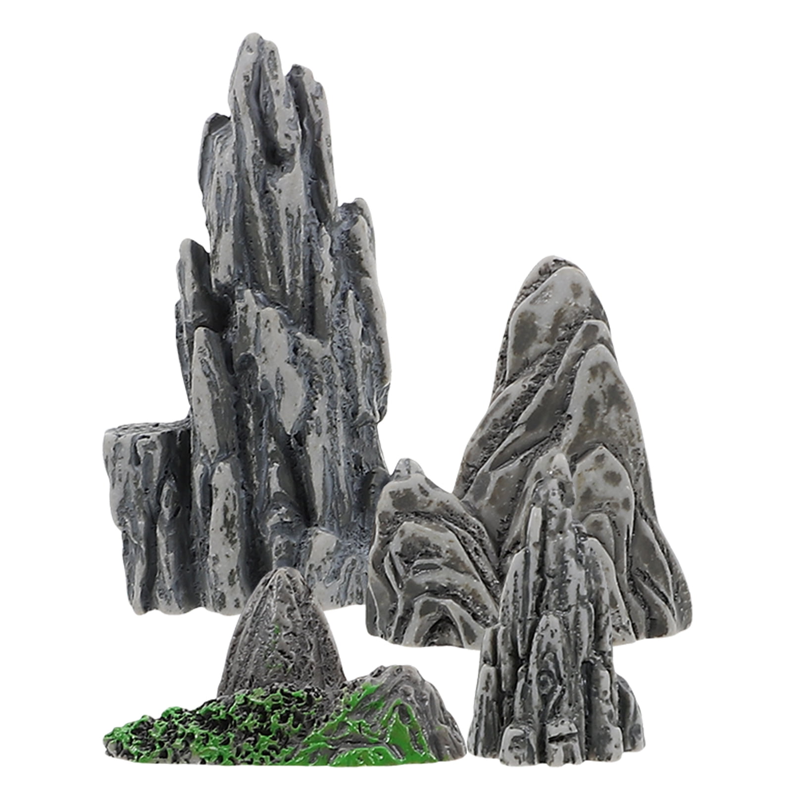 Vosarea 4pcs Miniature Rockery Statues Fake Rockery Bonsai Pot ...