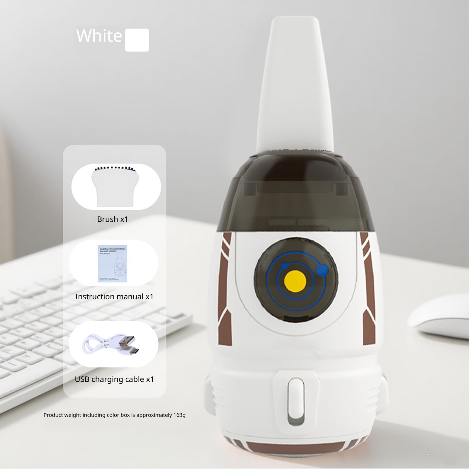 Mini Rocket USB Desktop Vacuum - Handheld Cordless Keyboard Cleaner ...