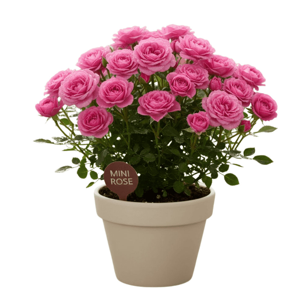 Mini Rose Bush Live Plants, 3 Inch Pot, Pink Blooms, Miniature Roses ...