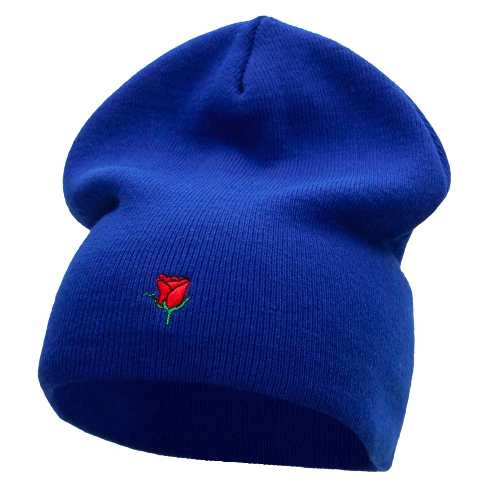 Mini Rose Logo Embroidered Short Beanie - Royal OSFM - Walmart.com