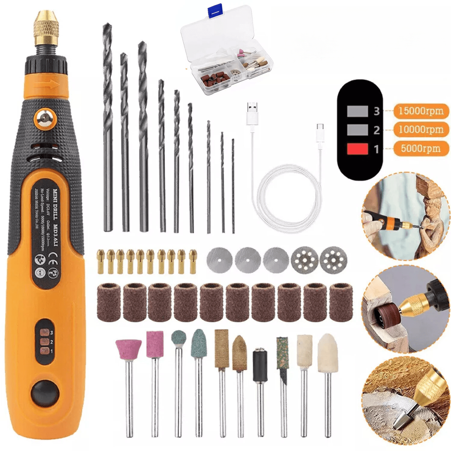 Mini Rotary Tool Kit Cordless Rotary Tool Multi-Purpose 3.6V Power ...