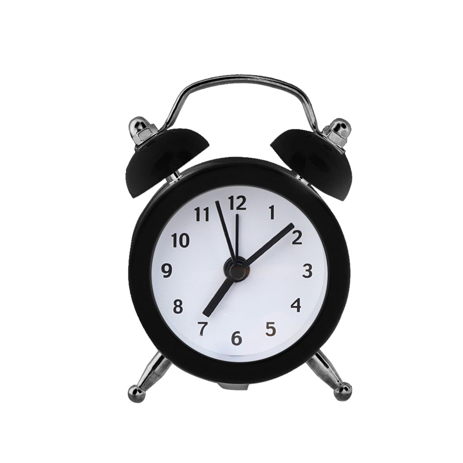 Mini Round Alarm Clock Desktop Table Bedside Clocks Kids Adults Travel ...