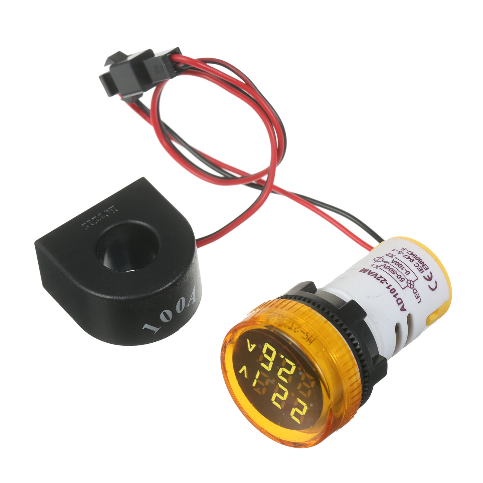 Mini Round Digital Volt-ammeter Voltammeter Ammeter Voltmeter Double ...