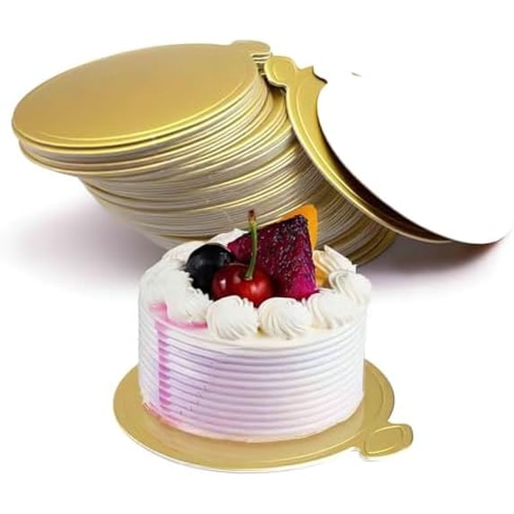 Mini Round Golden Cardboard Cake Base, Mousse Cake Boards 100 count ...