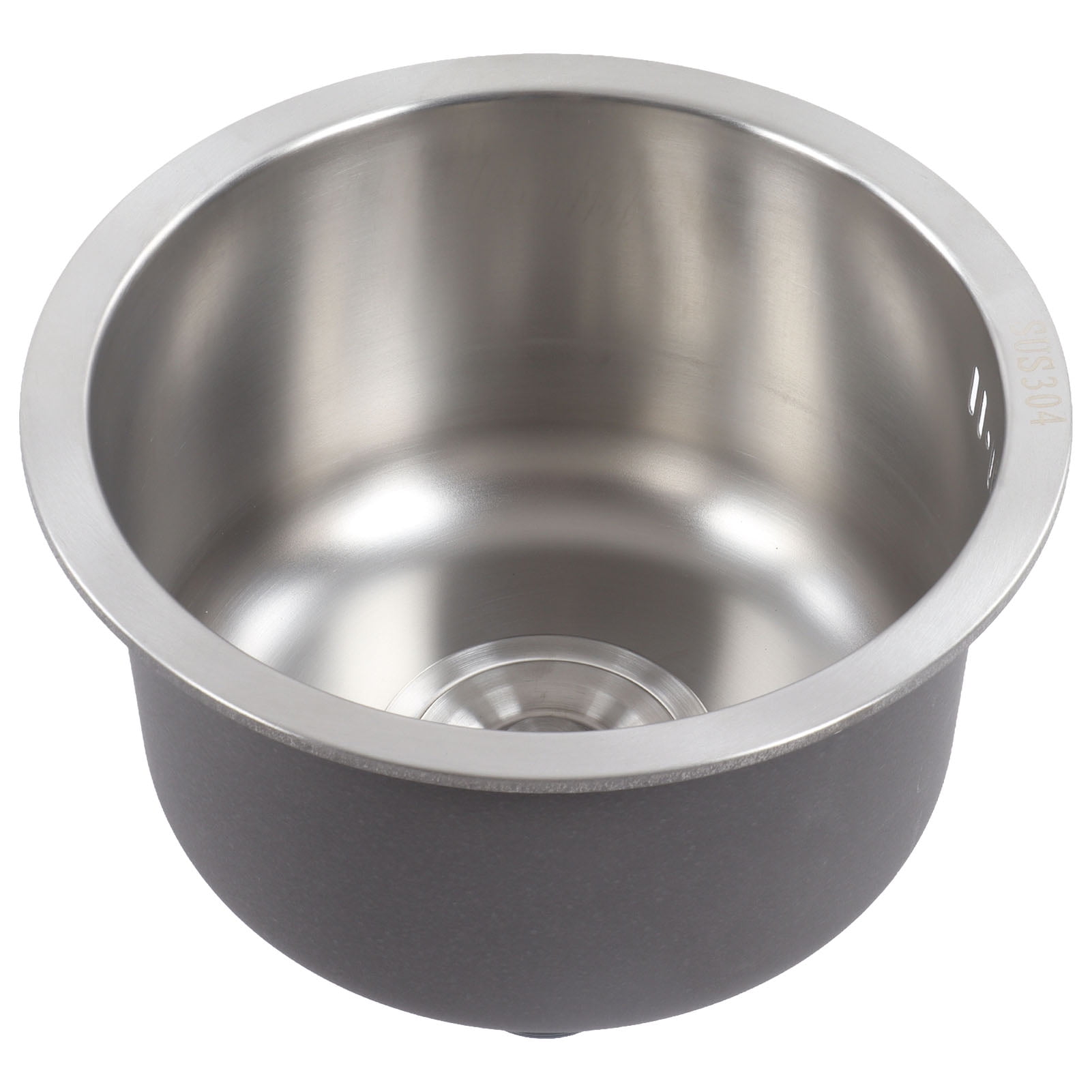 Mini Round Kitchen Sink, Stainless Steel Single Bowl Kitchen Sink With ...