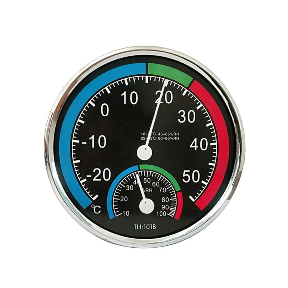 Mini Round Pointer -30℃-50℃ Temperature Meter 20%-100% Hygrometer ...
