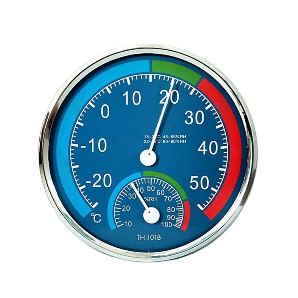 Mini Round Pointer -30℃-50℃ Temperature Meter 20%-100% Hygrometer ...
