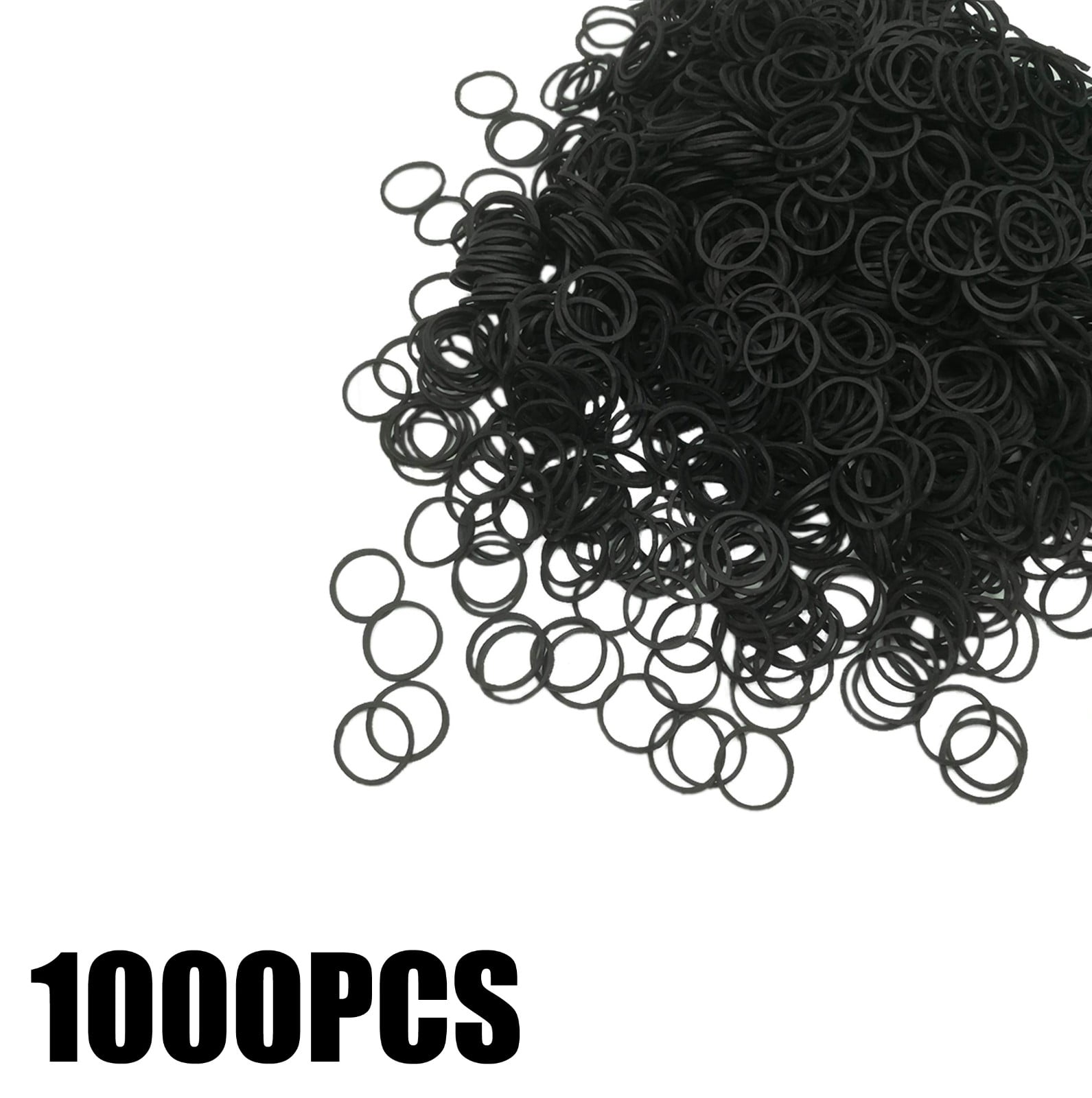 Mini Rubber Bands for Hair - Soft Elastic Tiny Black Rubber Bands for ...