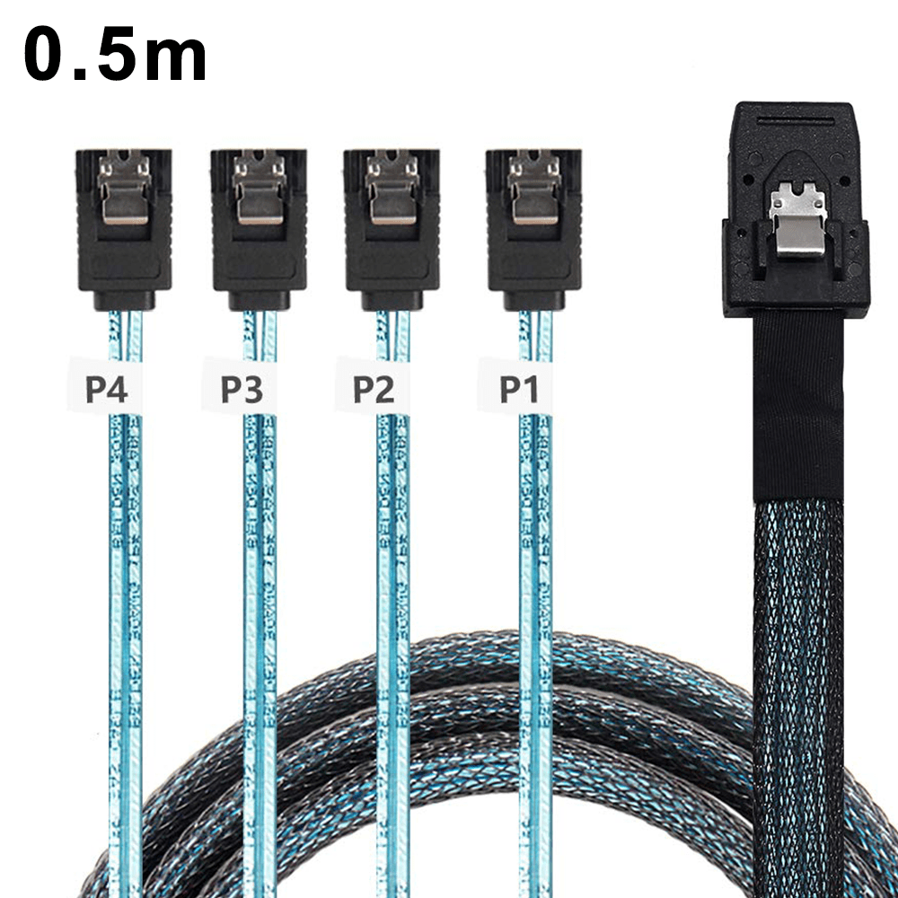 Mini SAS 36Pin (SFF-8087) Male To 4 SATA 7Pin Female Cable, Mini SAS ...