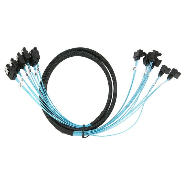 Mini SAS Cable 6 SATA to 6 SATA Straight Curved Cable 6Gbps Anti ...