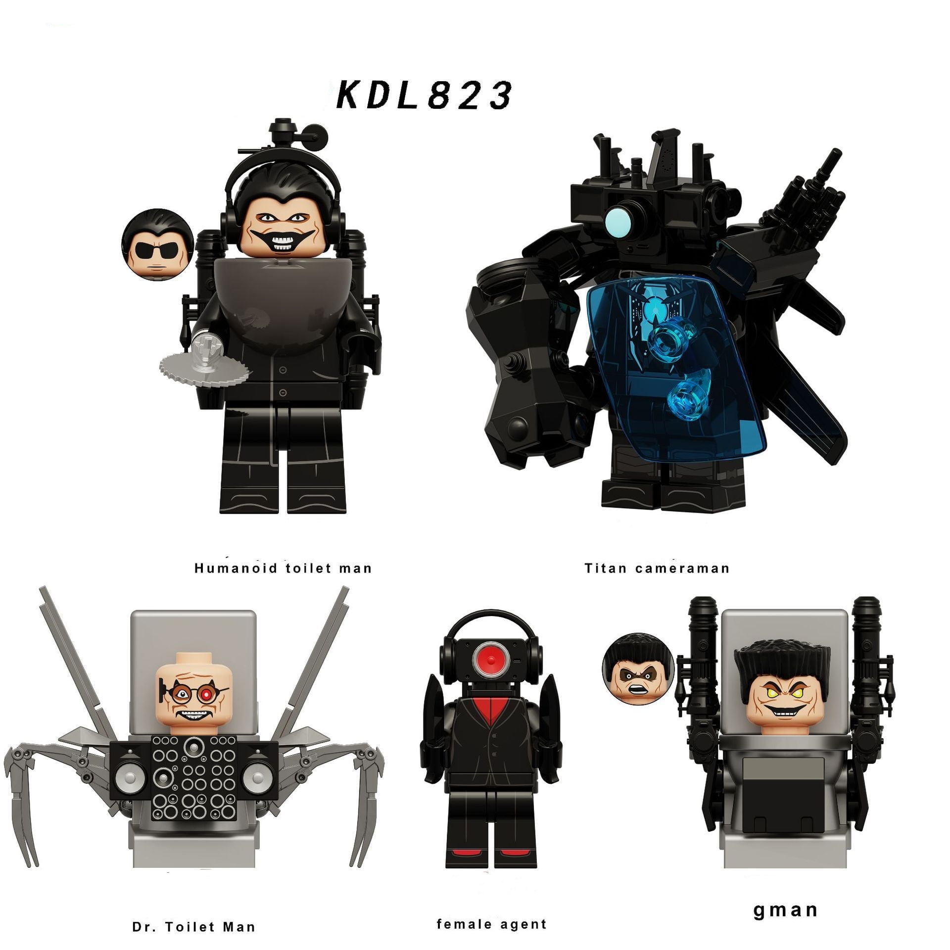 Mini SKBD Dr Toilet man Action Figures Toy,Titan Camera Man Building ...