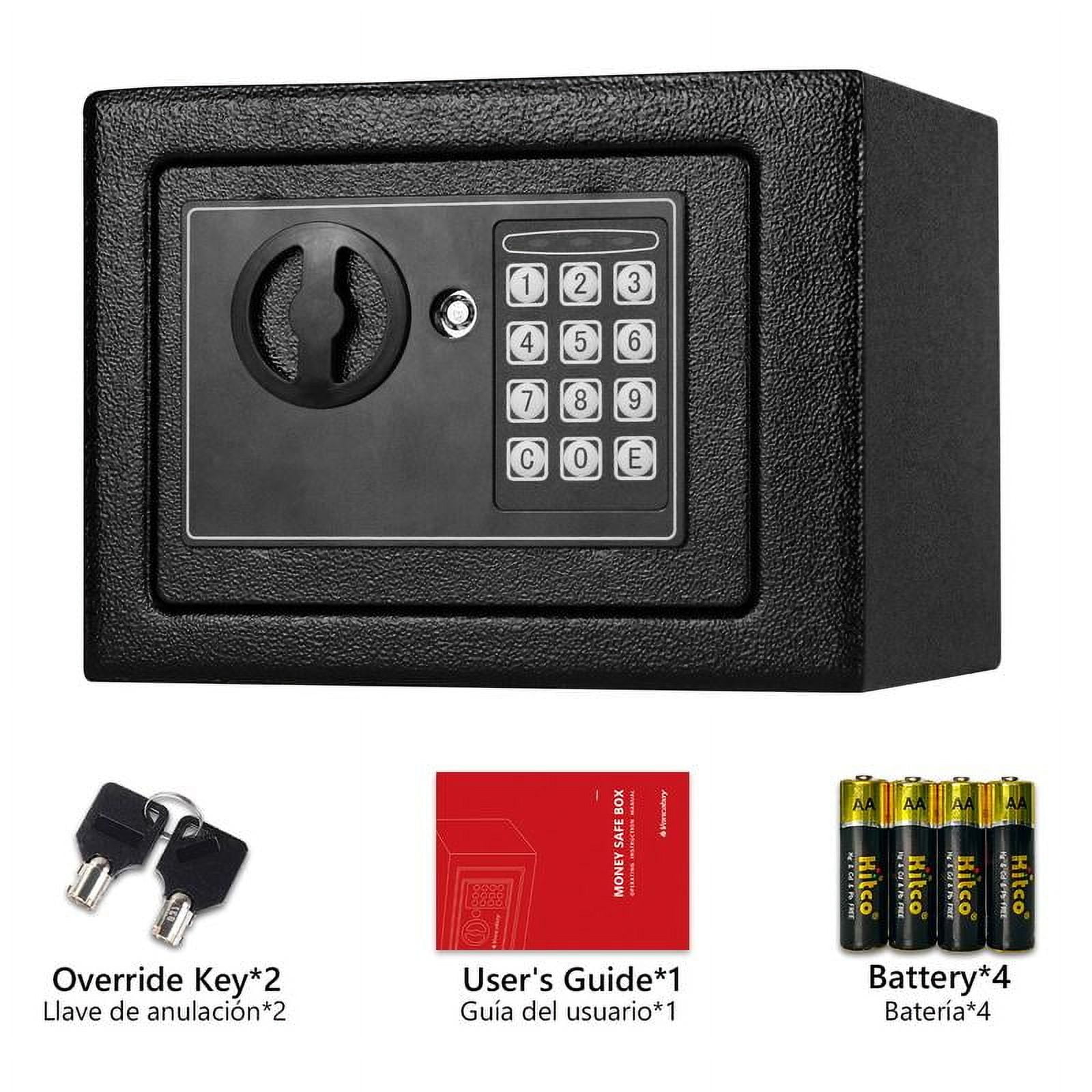 Mini Safe Box (0.23 Cu Ft) – Tiny But Mighty! Perfect for Cash, Jewelry & Secrets! Digital Lock ...